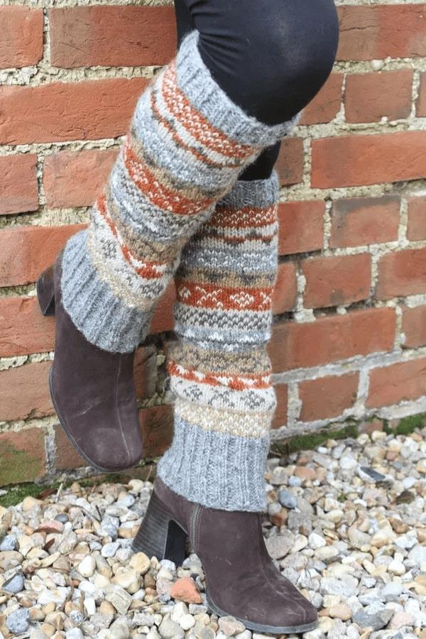 Pachamama Classic Fairisle Legwarmer Grey | Edmonds