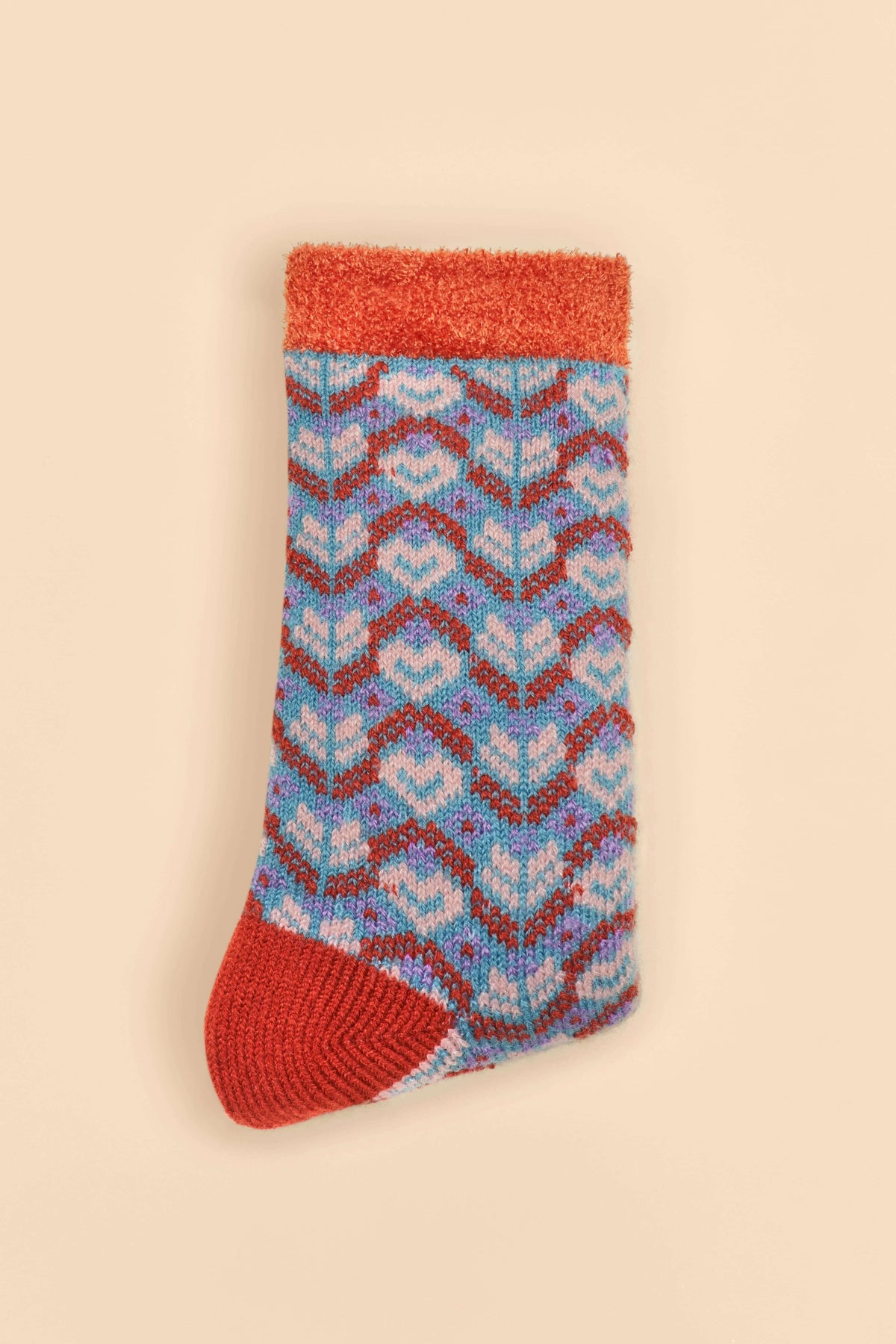 Powder Fair Isle Cosy Socks - Teal | Edmonds
